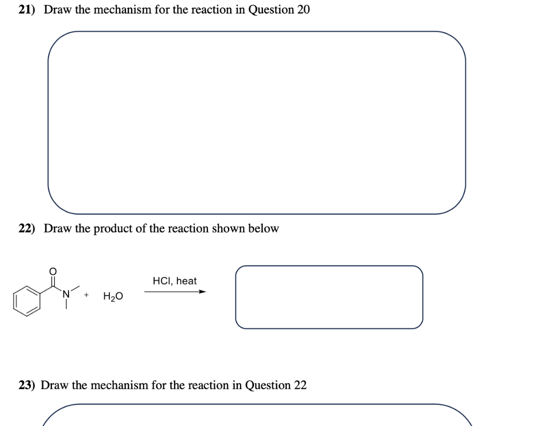 Solved 21) Draw the mechanism for the reaction in Question | Chegg.com