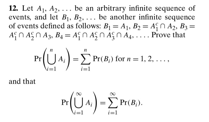 Solved Let A_1, A_2, ... be an arbitrary infinite sequence | Chegg.com