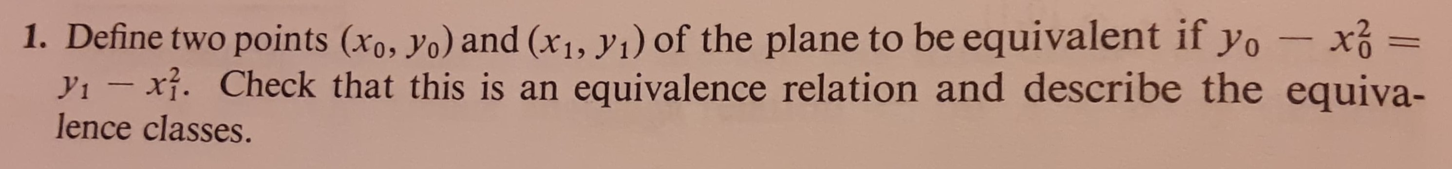 Solved 1. Define two points (xo, yo) and (x1, yı) of the | Chegg.com
