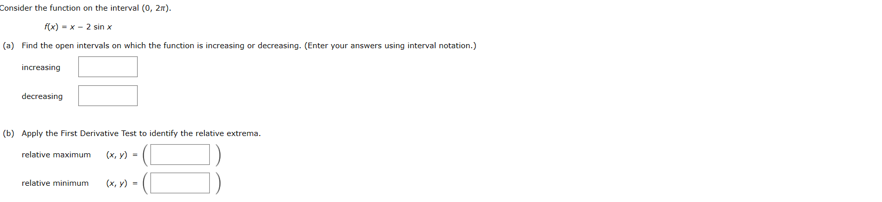 Solved Consider the following function. f(x) = -8x3 + 24x + | Chegg.com