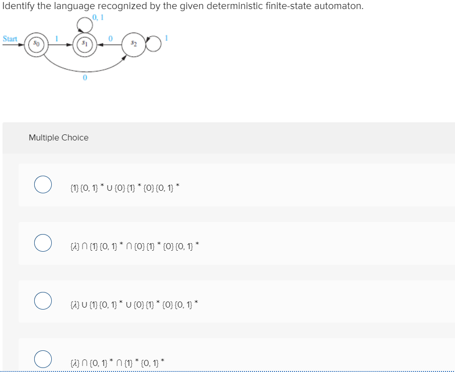 Solved Identify The Language Recognized By The Given