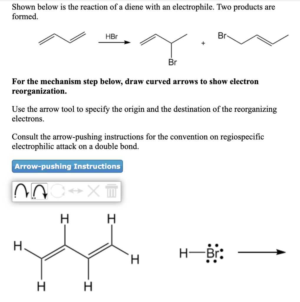 Solved The electrophilic addition reaction shown below | Chegg.com