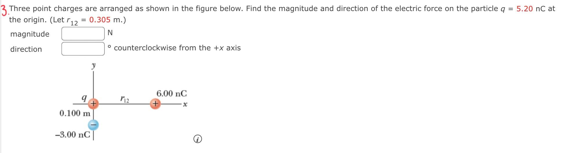 Solved 3. Three point charges are arranged as shown in the | Chegg.com