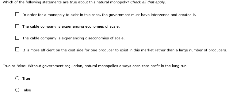 Solved 8. Natural monopoly analysis The following graph | Chegg.com