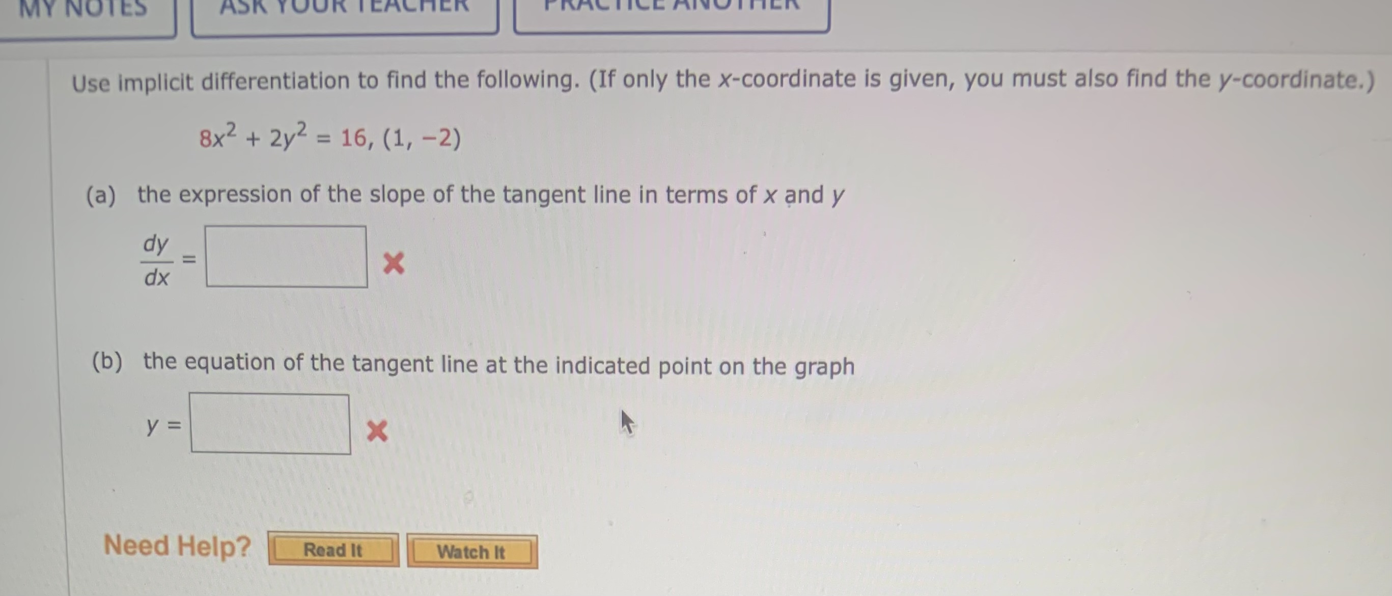 Solved Use implicit differentiation to find the following. | Chegg.com