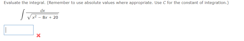 Solved Evaluate the integral. (Remember to use absolute | Chegg.com