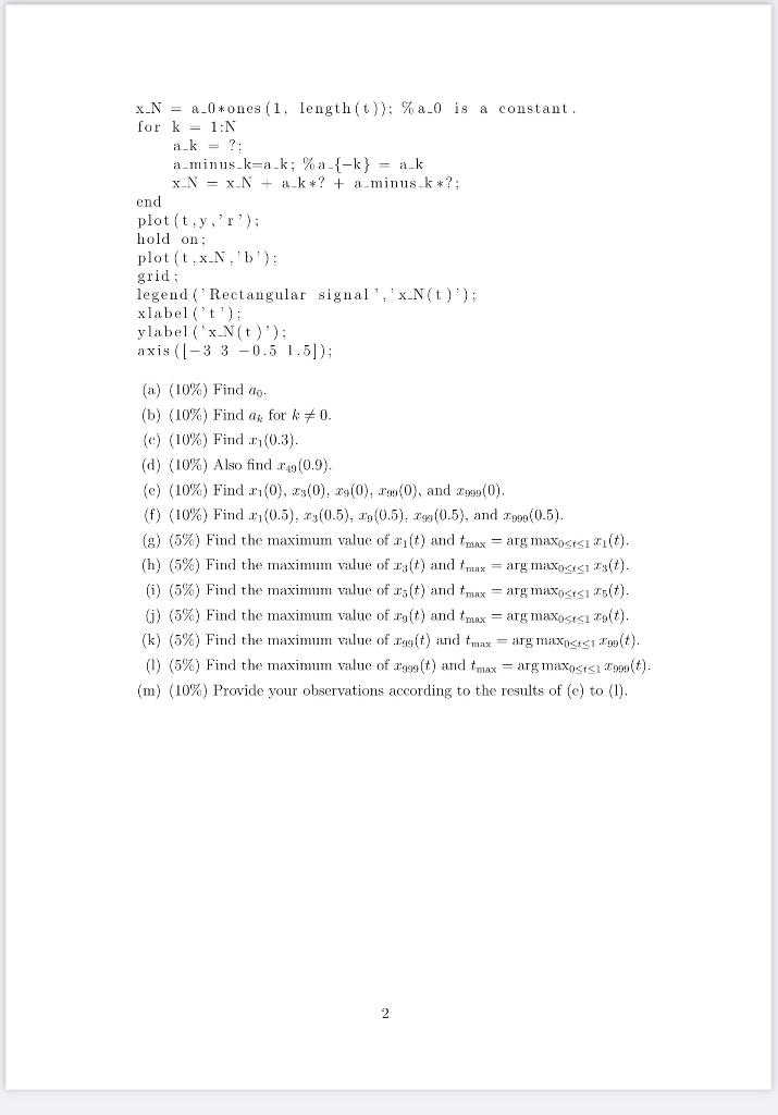 1. For the periodic rectangular signal y(t) as shown | Chegg.com