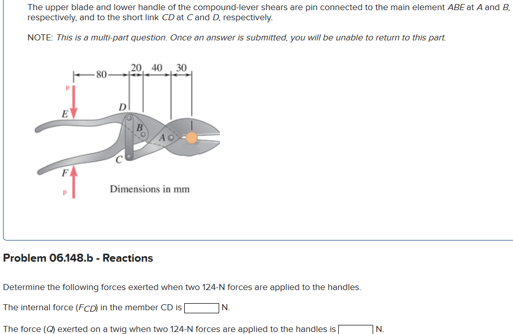 Solved The upper blade and lower handle of the | Chegg.com