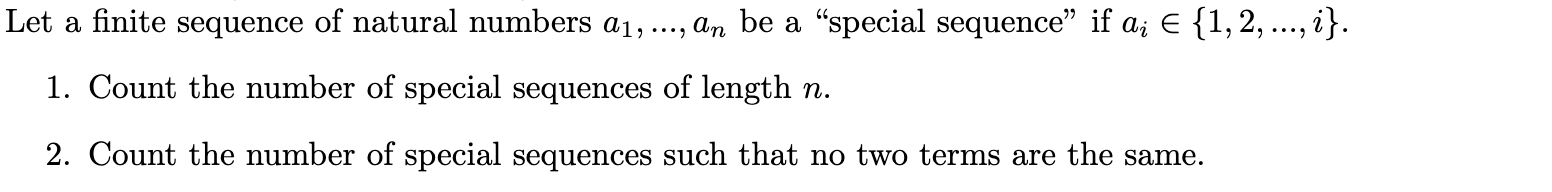 Solved Let a finite sequence of natural numbers a1,…,an be a | Chegg.com