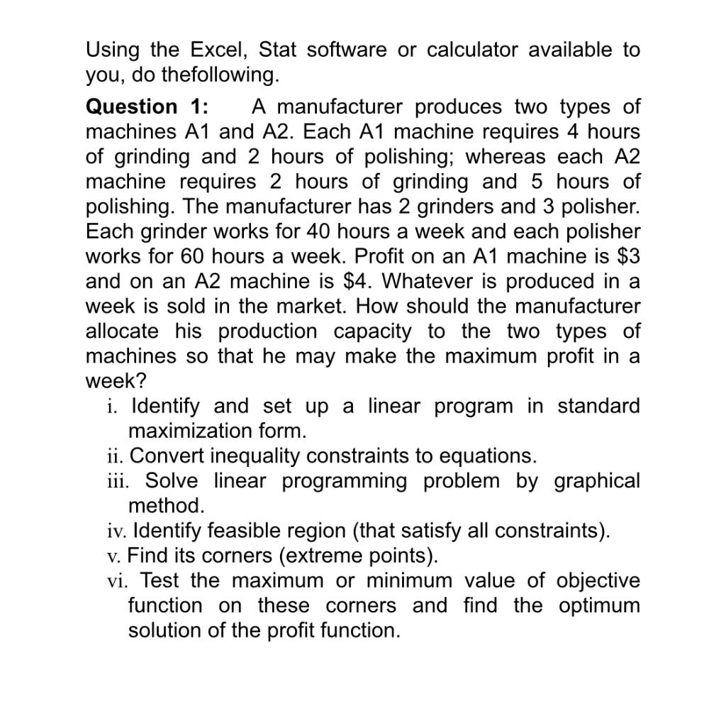 Solved Solve using Excel show all the Calculation and | Chegg.com