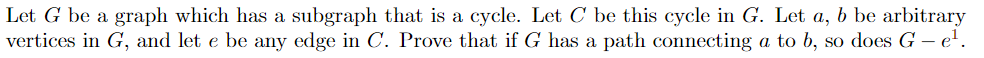 Solved Let G be a graph which has a subgraph that is a | Chegg.com