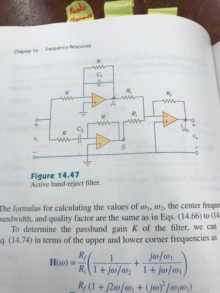 Solved Given this this band reject filter write the MATLAB | Chegg.com
