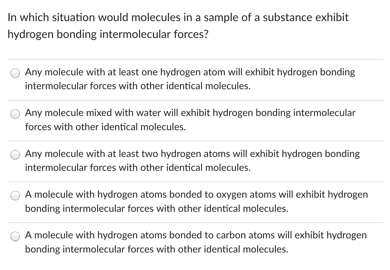 Hydrogen Bonding Intermolecular Forces