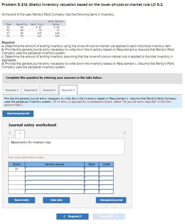 Solved Problem 5-21A (Static) Inventory valuation based on | Chegg.com