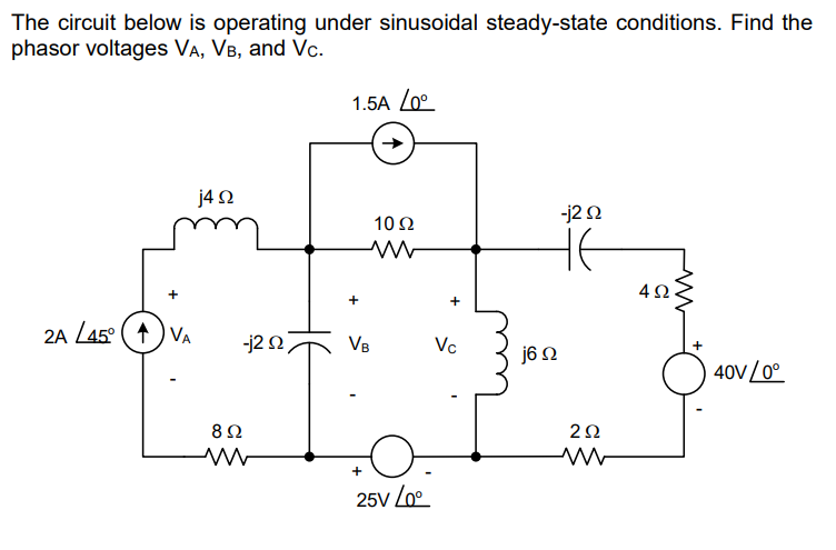 Solved The circuit below is operating under sinusoidal | Chegg.com