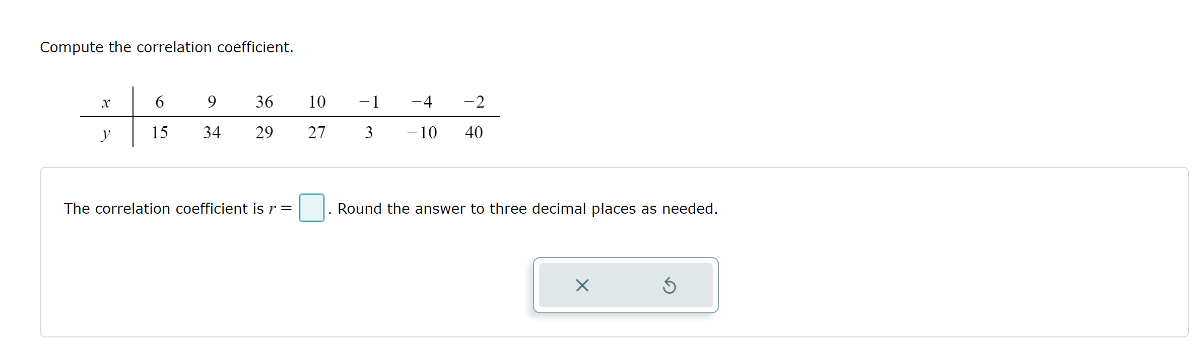Solved Compute the correlation coefficient. The correlation | Chegg.com