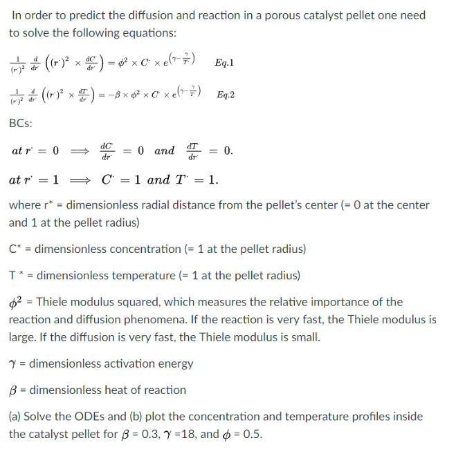 In order to predict the diffusion and reaction in a | Chegg.com