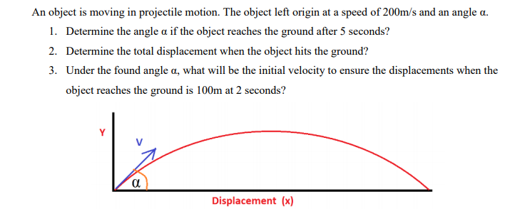 Solved An object is moving in projectile motion. The object | Chegg.com
