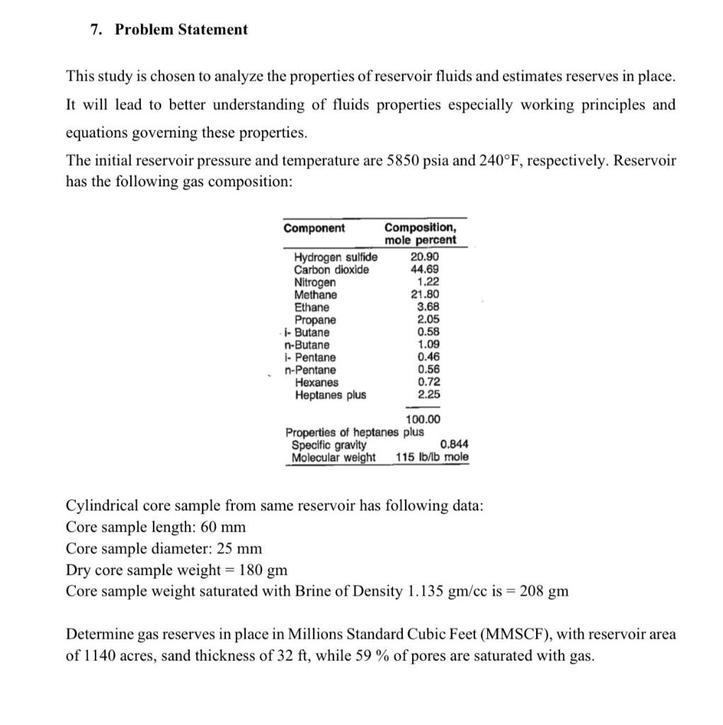 Solved 7. Problem Statement This study is chosen to analyze | Chegg.com