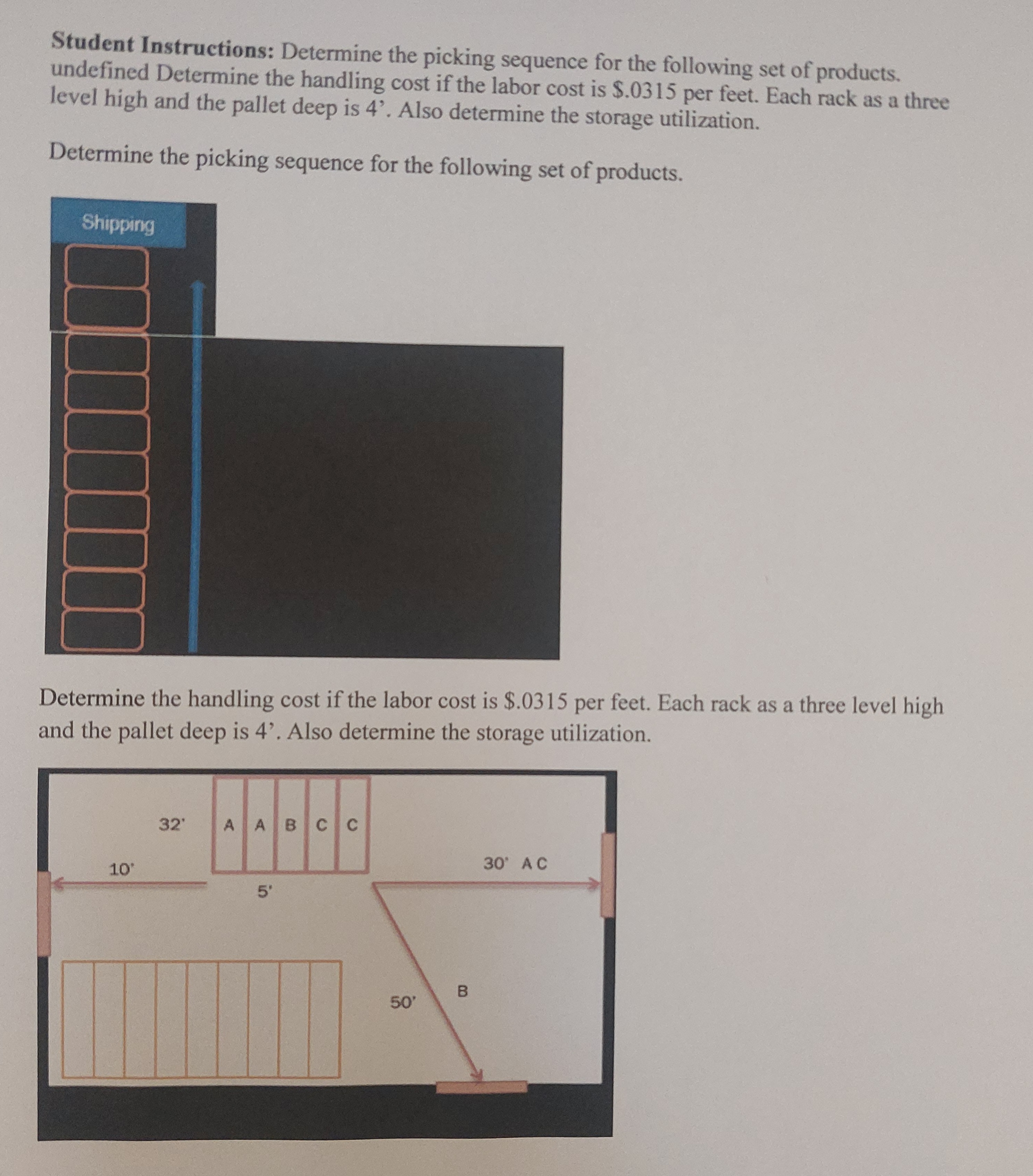 Solved Determine the picking sequence for the following set | Chegg.com