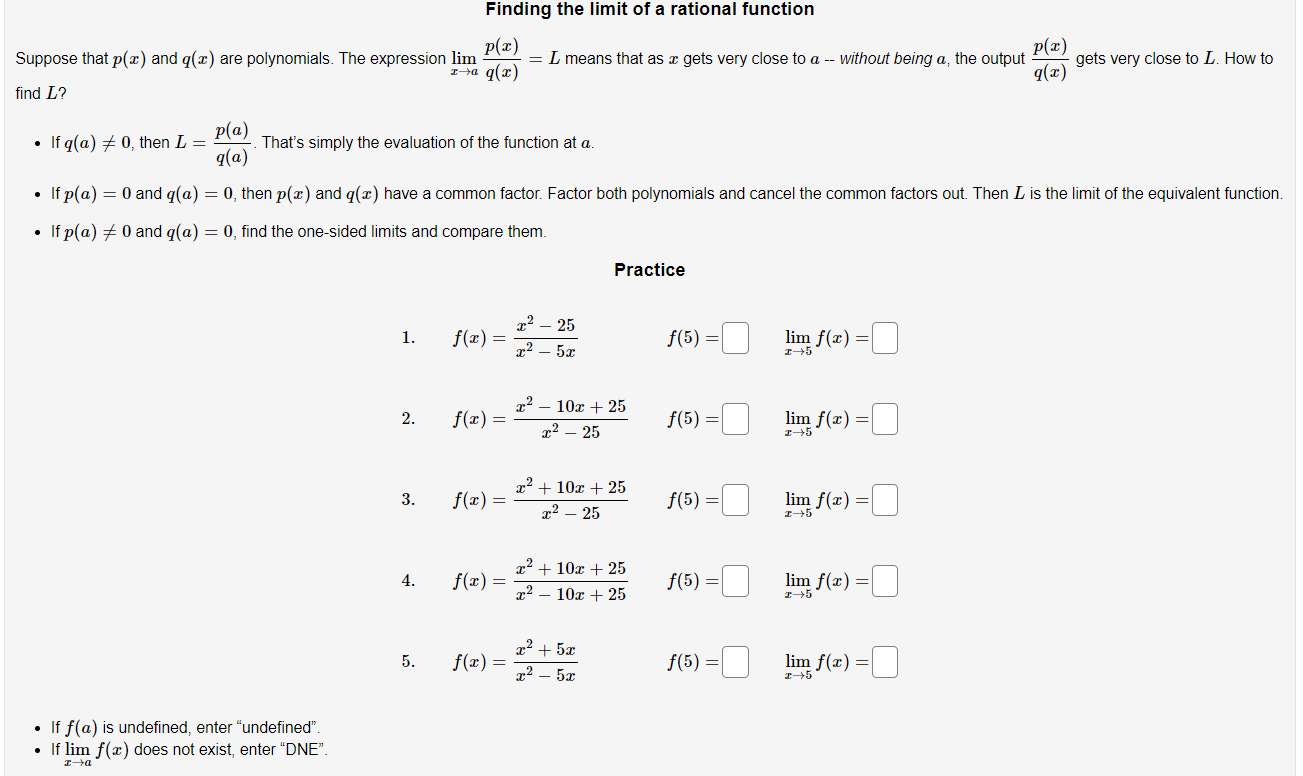 Solved Finding the limit of a rational function p(x) Suppose | Chegg.com