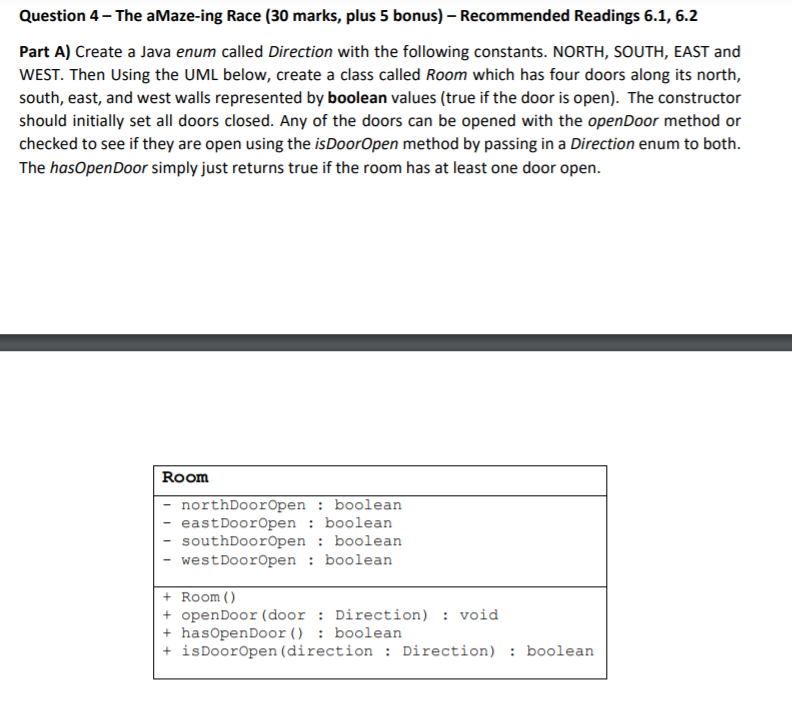Solved Question 4 - The Maze-ing Race (30 marks, plus 5 | Chegg.com