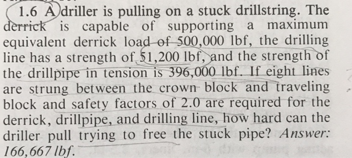 Solved A driller is pulling on a stuck drill string. The | Chegg.com