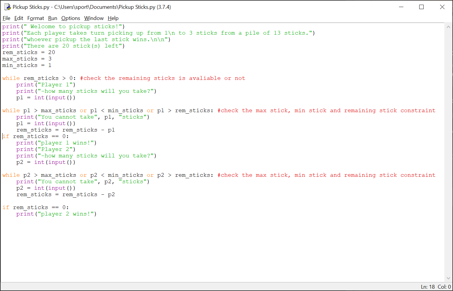 Fix the program to work properly, it should alternate | Chegg.com