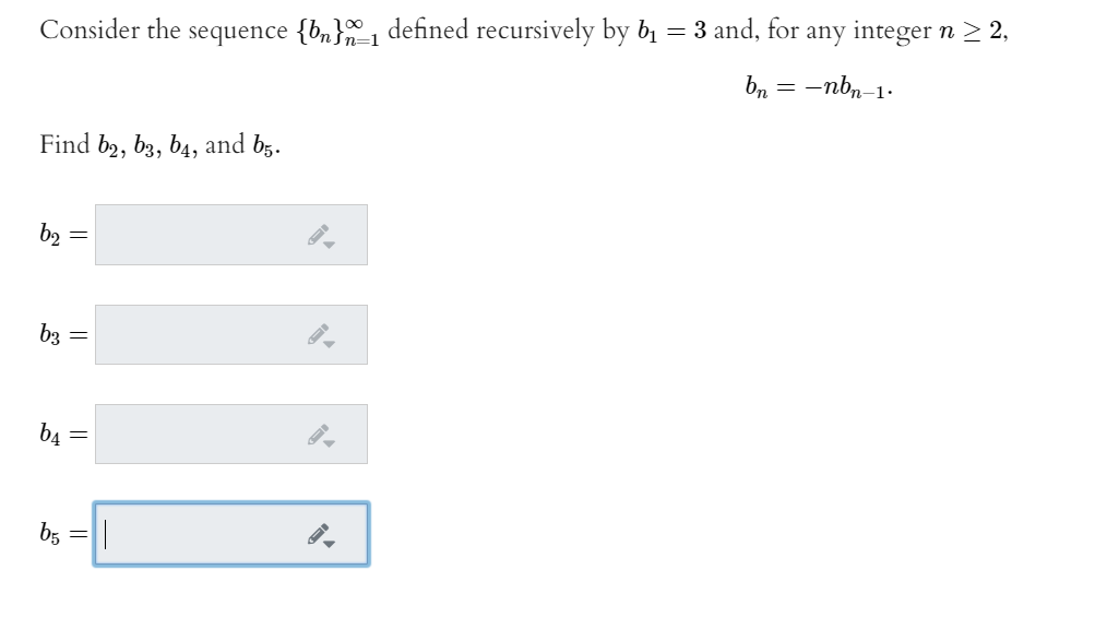 Solved Consider the sequence {bn}_1 defined recursively by | Chegg.com