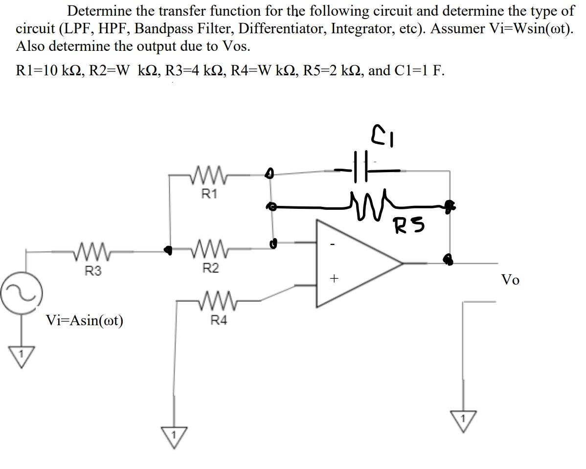 Solved Determine The Transfer Function For The Following 0431