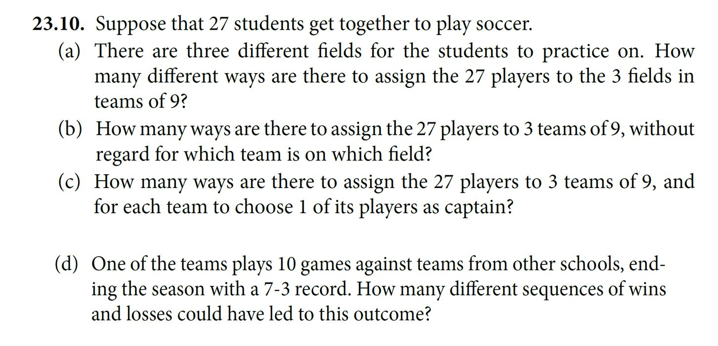Solved 23.10. Suppose that 27 students get together to play | Chegg.com
