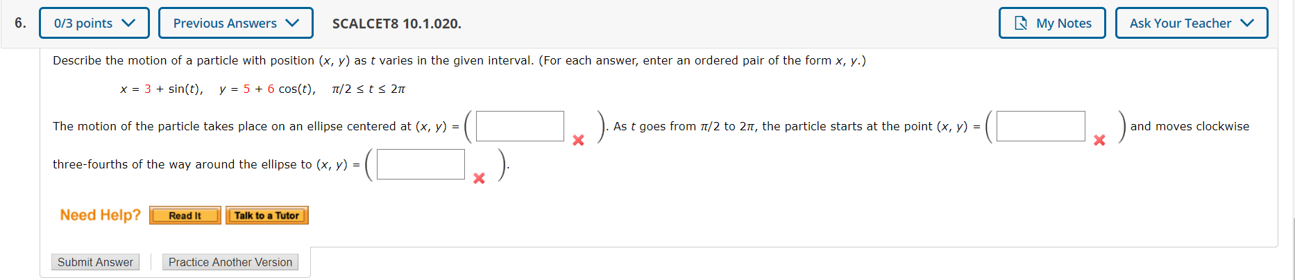 Solved 6. 0/3 points v Previous Answers V SCALCET8 10.1.020. | Chegg.com Solved 6. 0/3 points v Previous Answers V SCALCET8 10.1.020. | Chegg.com