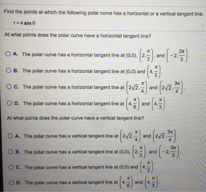 Solved Find the points at which the following polar curve | Chegg.com