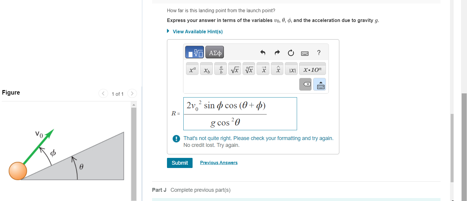Solved How far is this landing point from the launch point? | Chegg.com