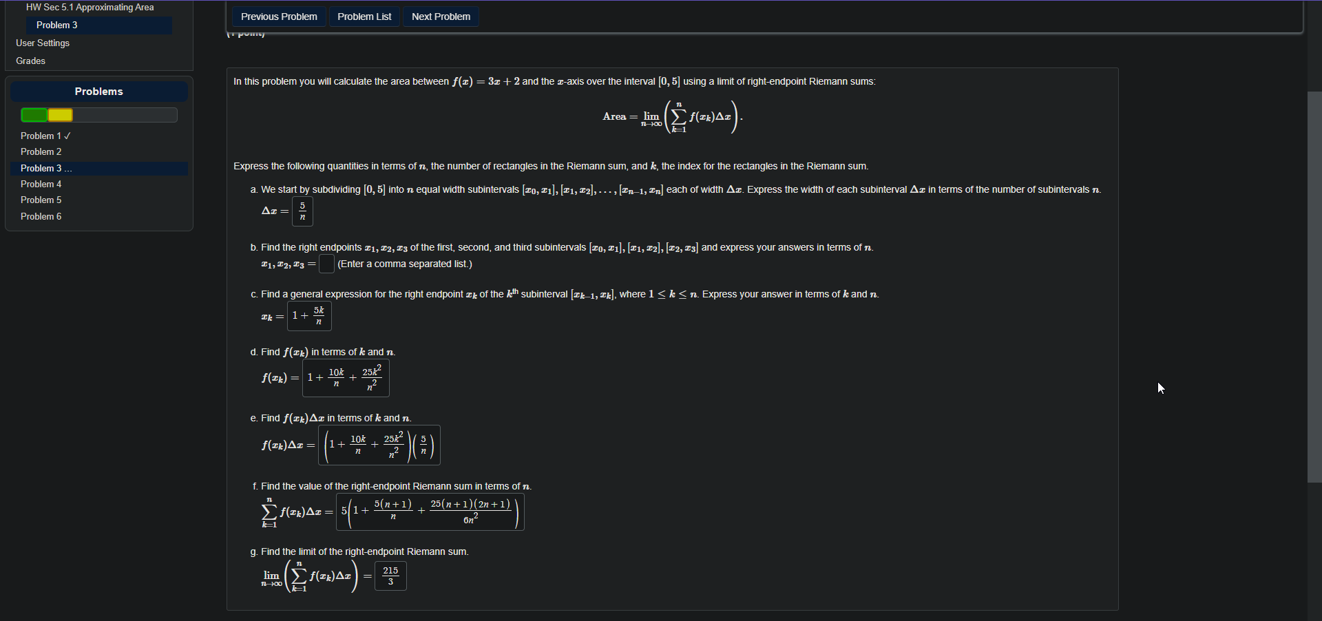 Solved HW Sec 5.1 Approximating Area Previous Problem | Chegg.com