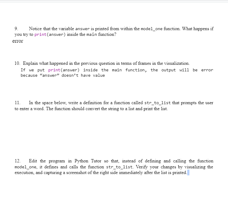 Solved In addition to using Python's built-in functions | Chegg.com