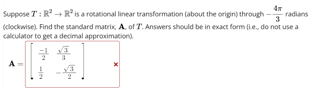 Solved Suppose T:R2→R2 ﻿is a rotational linear | Chegg.com
