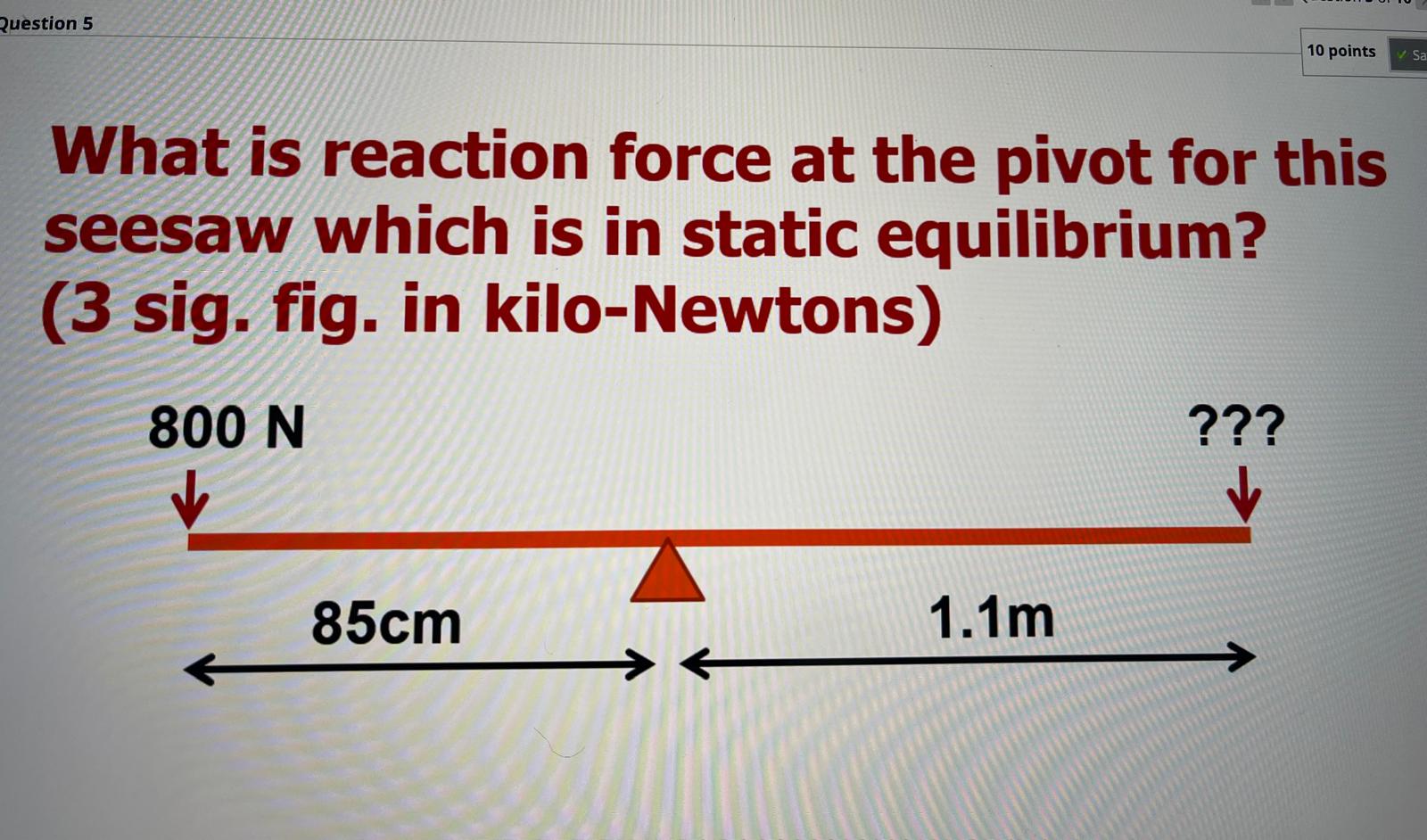 What is reaction force at the pivot for thisseesaw | Chegg.com
