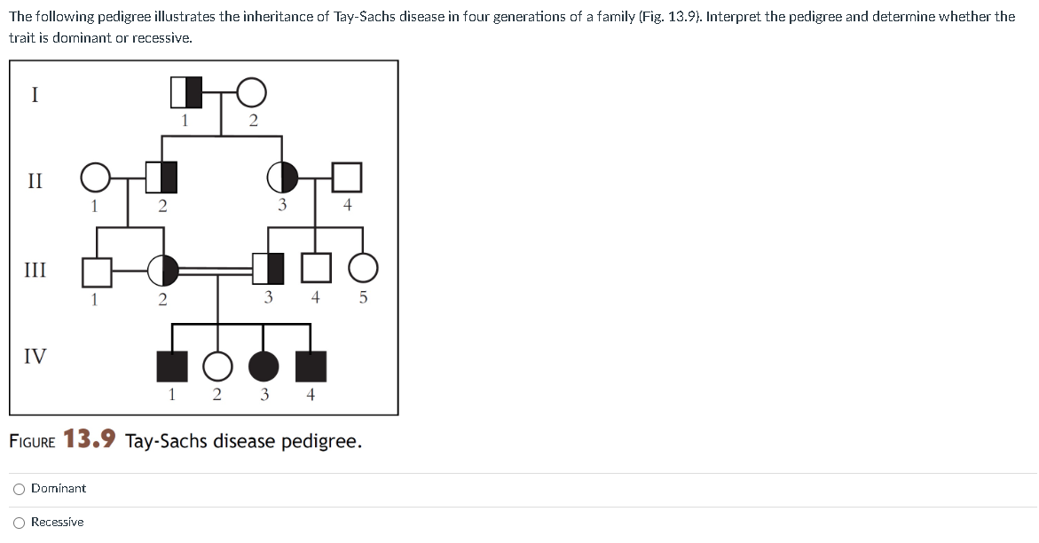 Solved The following pedigree illustrates the inheritance of | Chegg.com