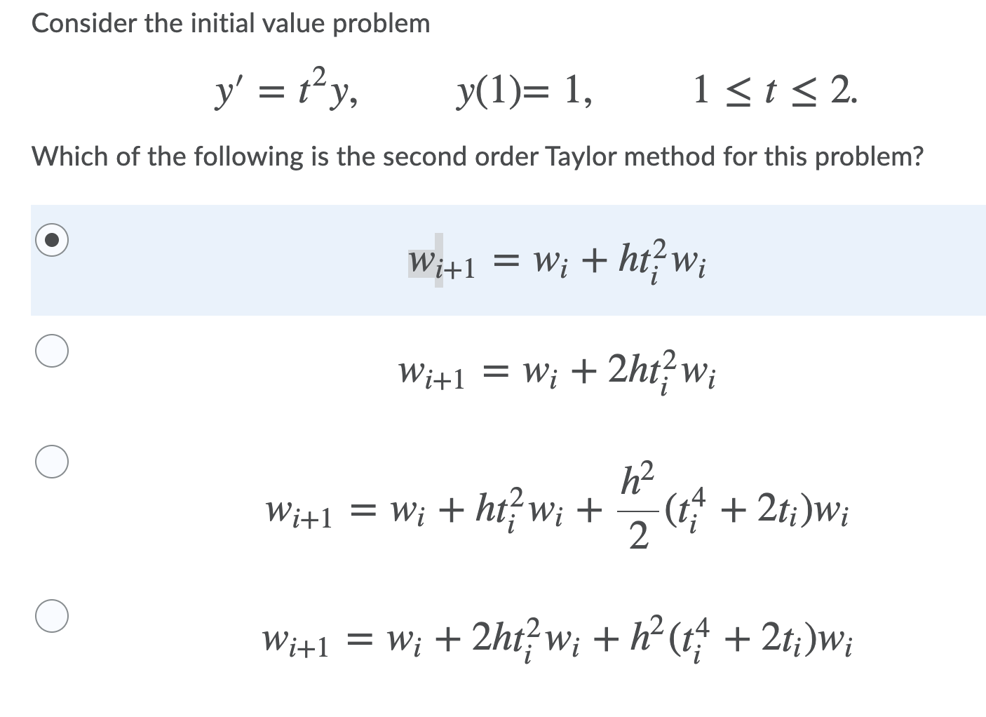 Solved Consider the initial value problem y' = ty, y(1)= 1, | Chegg.com