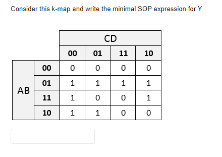 Solved Consider this k-map and write the minimal SOP | Chegg.com