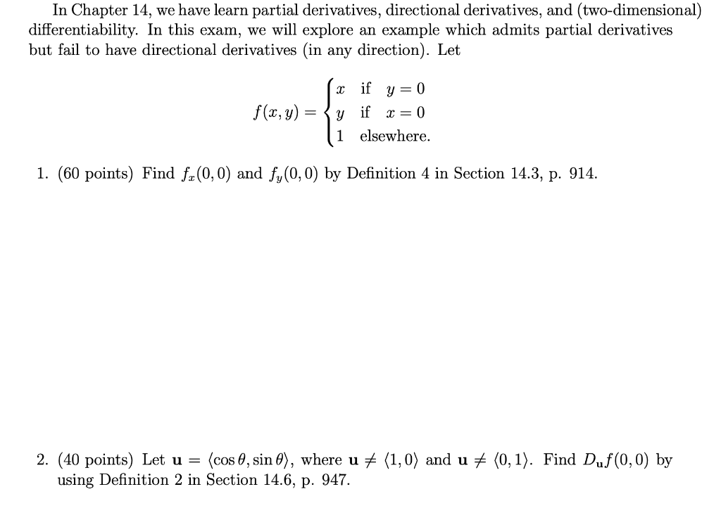 Solved In Chapter 14, we have learn partial derivatives, | Chegg.com