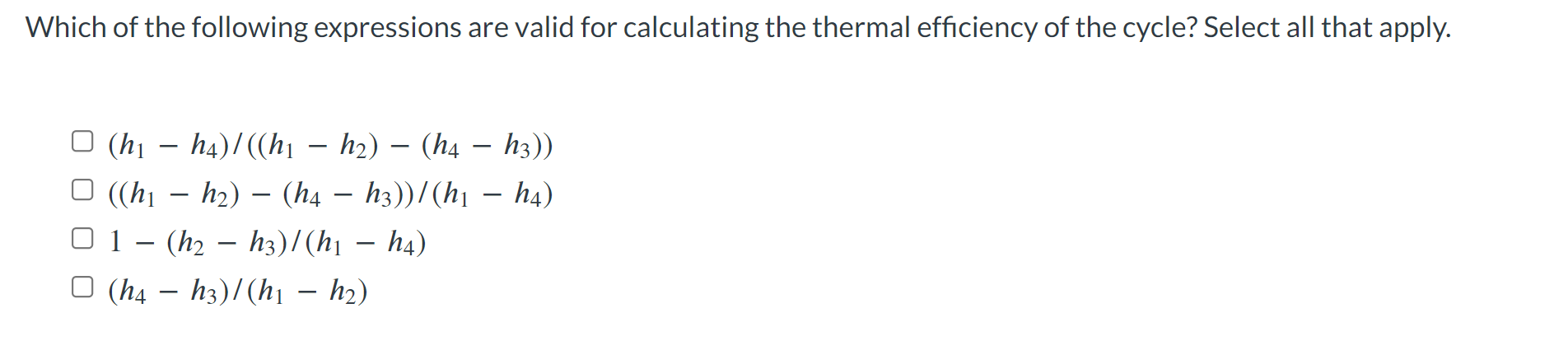 Solved Which of the following expressions are valid for | Chegg.com