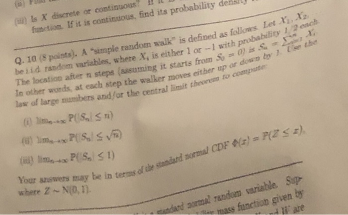 Solved This is an advanced probability/statistics question | Chegg.com