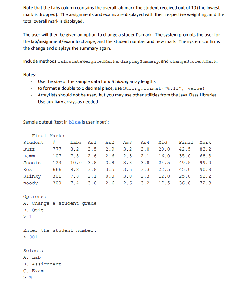 Solved Write a program called CourseMarks that reads data | Chegg.com