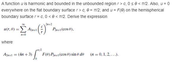 Solved A function u is harmonic and bounded in the unbounded | Chegg.com