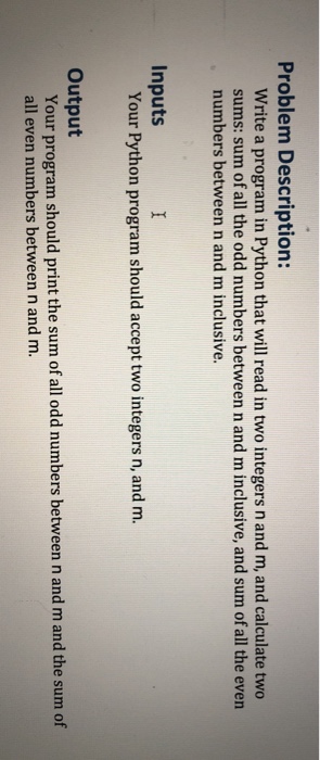 Solved Problem Description Write A Program In Python That