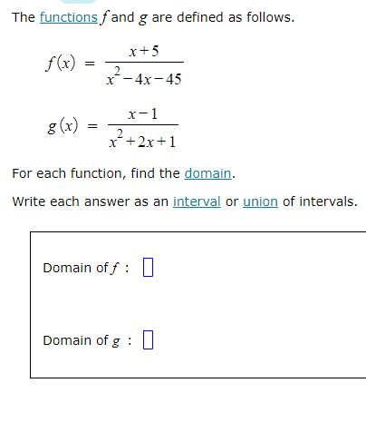 Solved The functions f and g are defined as follows. | Chegg.com