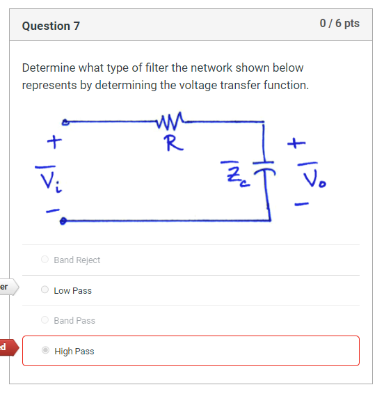 Solved Determine what type of filter the network shown below | Chegg.com