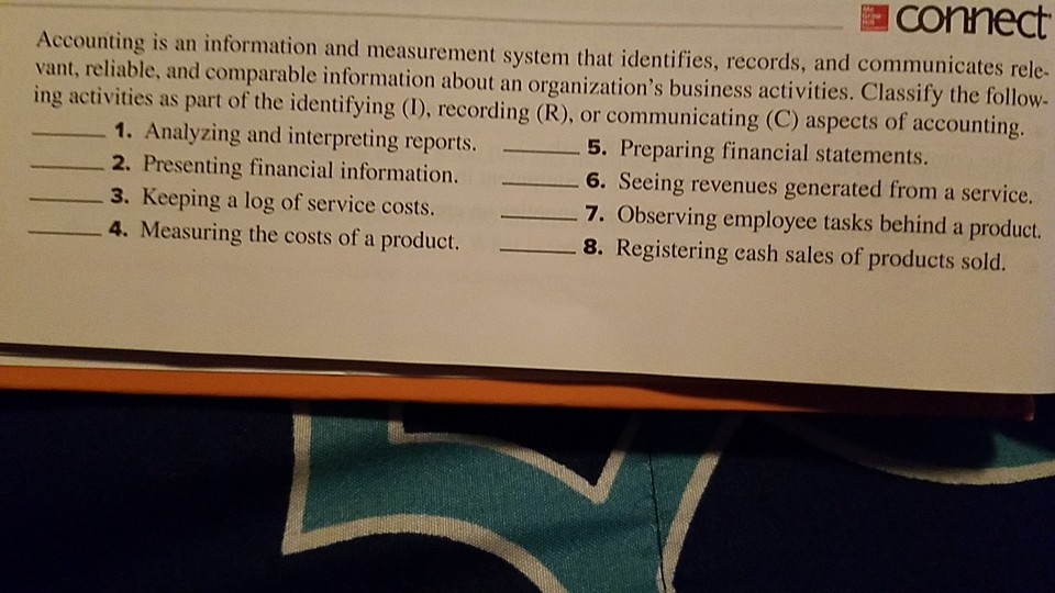 Solved connect Accounting is an information and measurement | Chegg.com